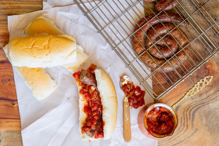 South African “Gourmet Hot dog” AKA Boerewors Roll with Caramelised ...