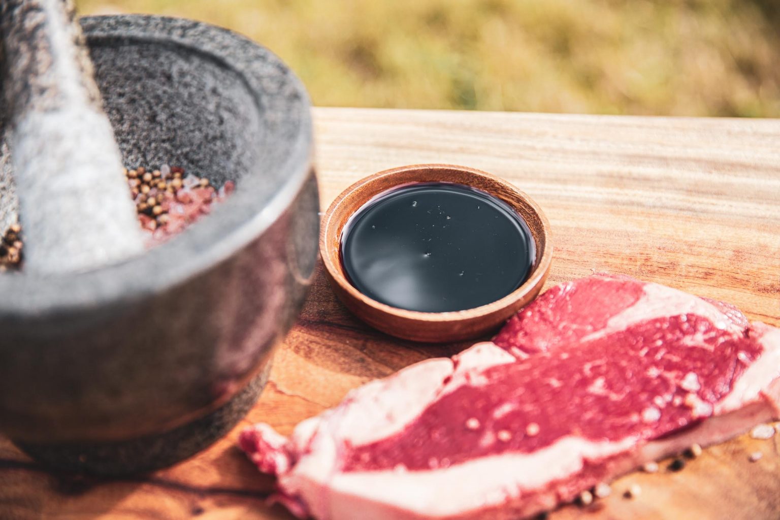 Biltong Steak 數 with Caramelised Balsamic Vinegar - OZ Braai