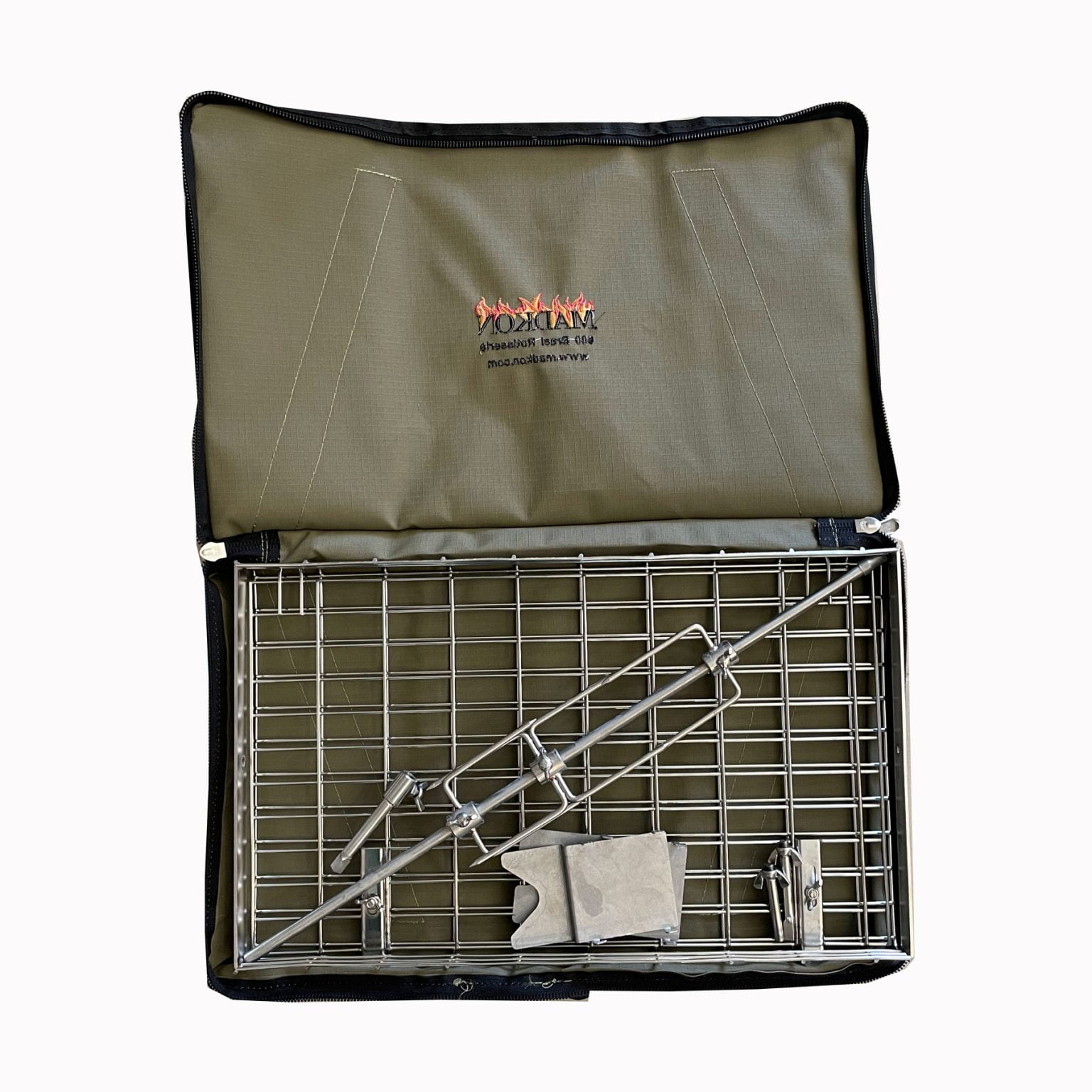 MadKon 600S Braai Flat Basket and Skewer Rotisserie - OZ Braai